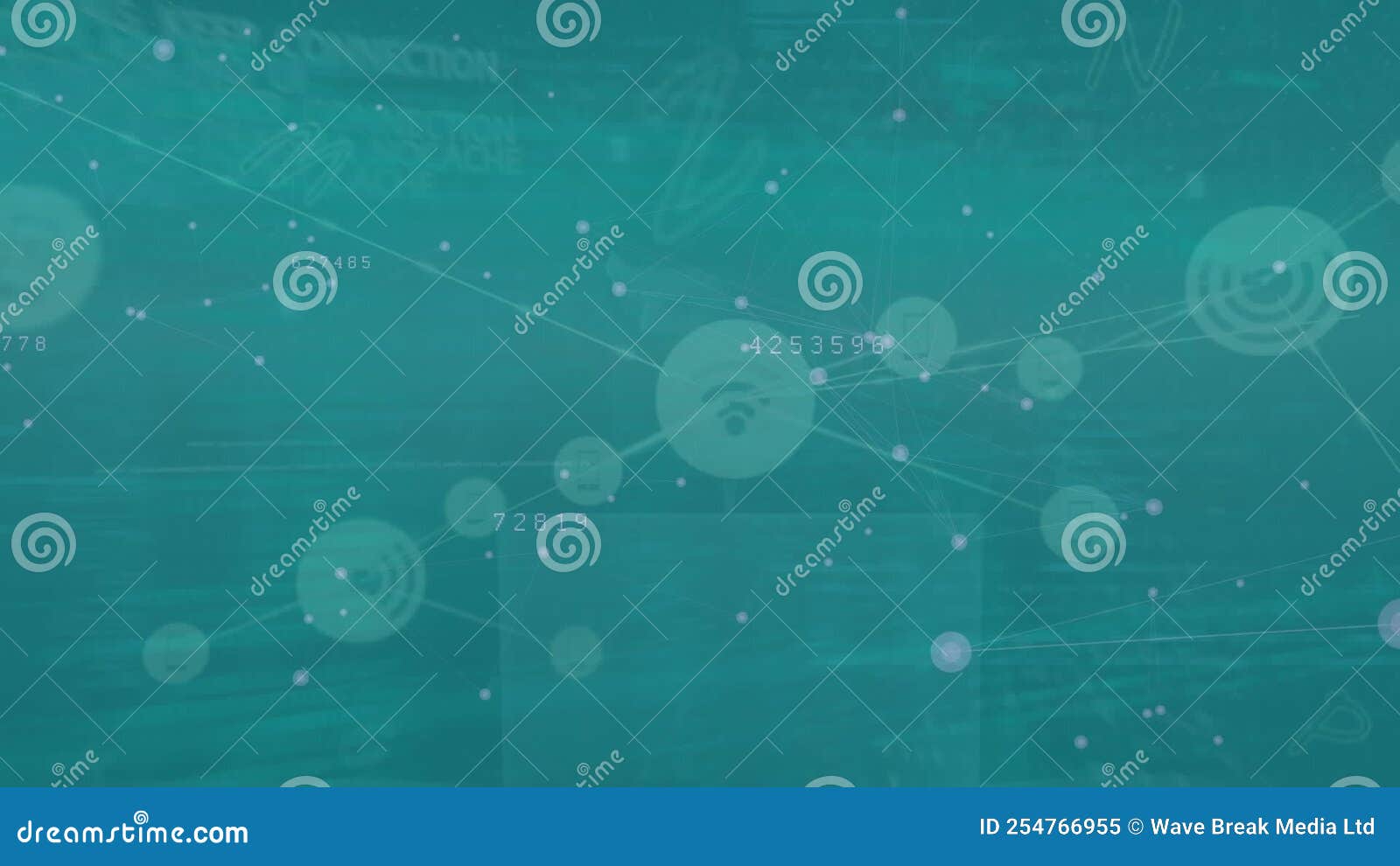 Animation of Changing Numbers and Computer Icons Connected with Lines Over Programming Language ...