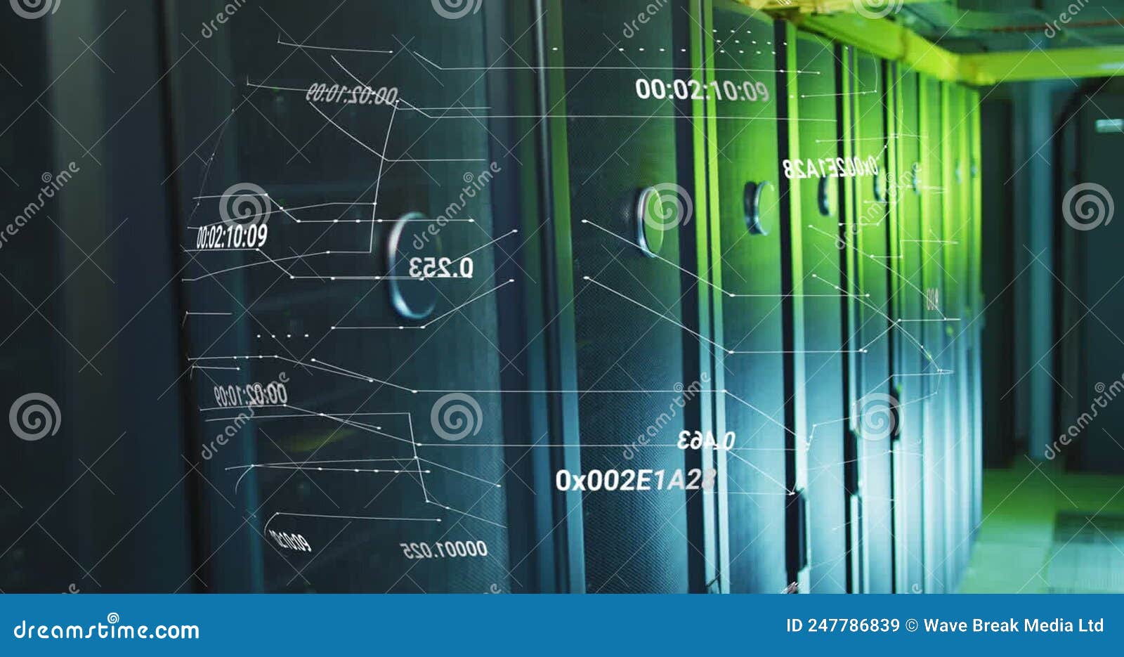 Animation of Changing Numbers Rotating Over Servers Stock Video - Video ...