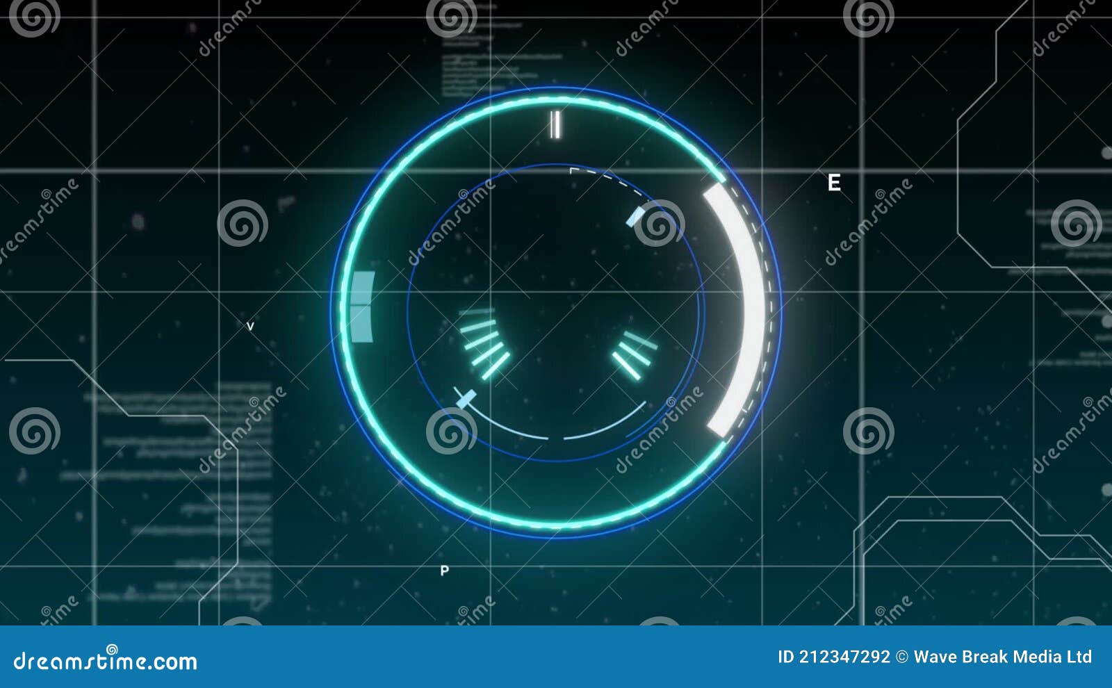 Animation of Circular Scope Scanning with a Grid and Information on ...