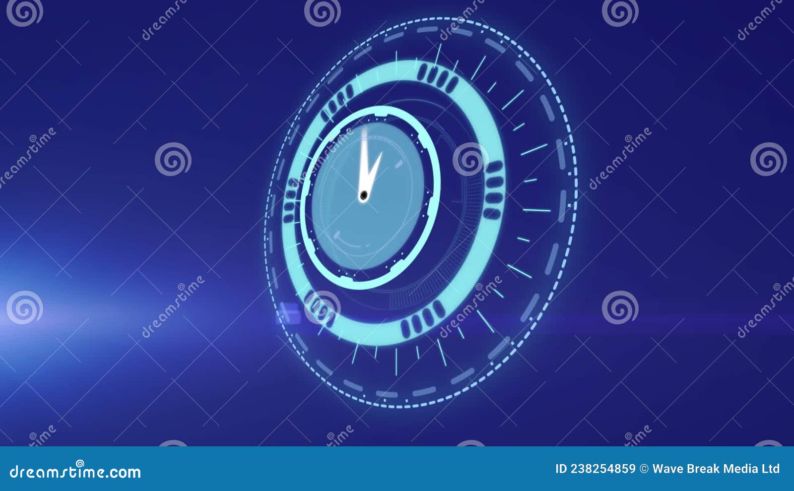 Animation of Clock on Dark Blue Background Stock Video - Video of loop ...