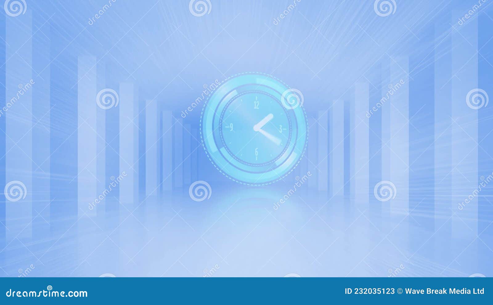 Animation of Clock Moving Fast on Blue Digital Background Stock Video ...