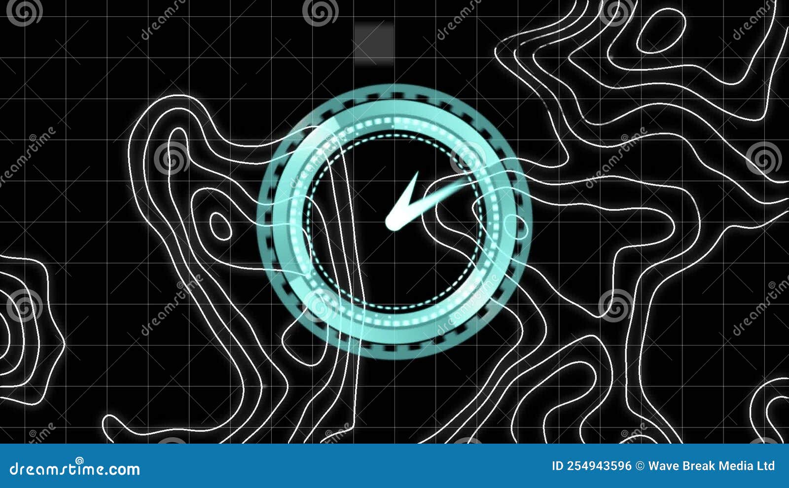 Animation of Clock Moving and Scope Scanning Stock Footage - Video of ...