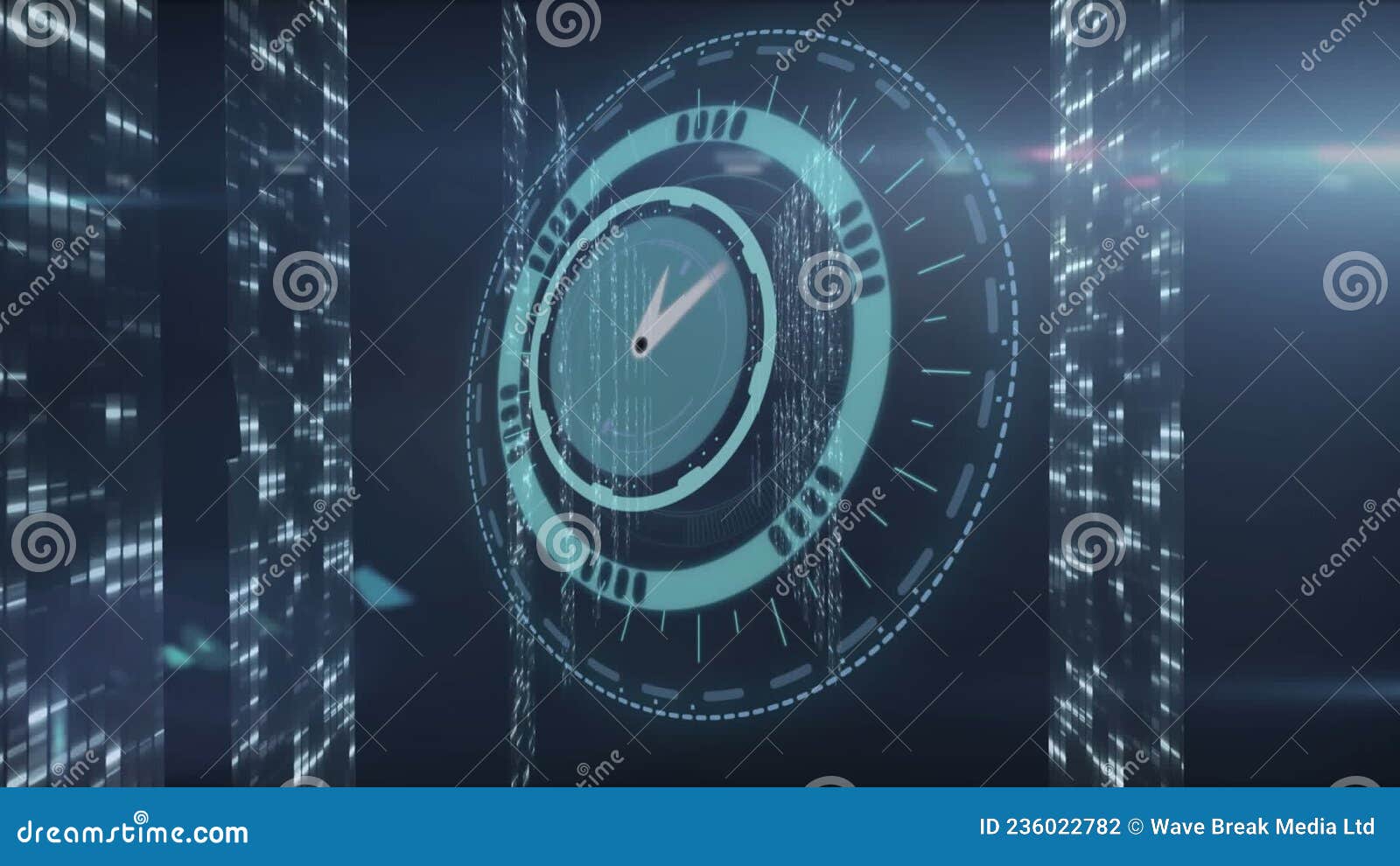 No People Animation Clock Ticking Data Processing Computer Server ...