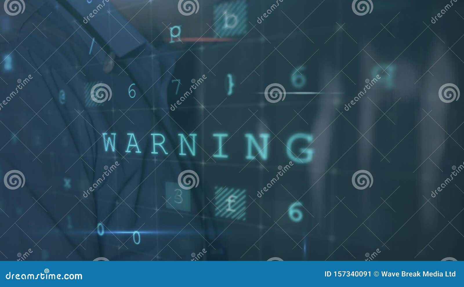 Man Working on Computer Server while Warning Messages Appear in ...