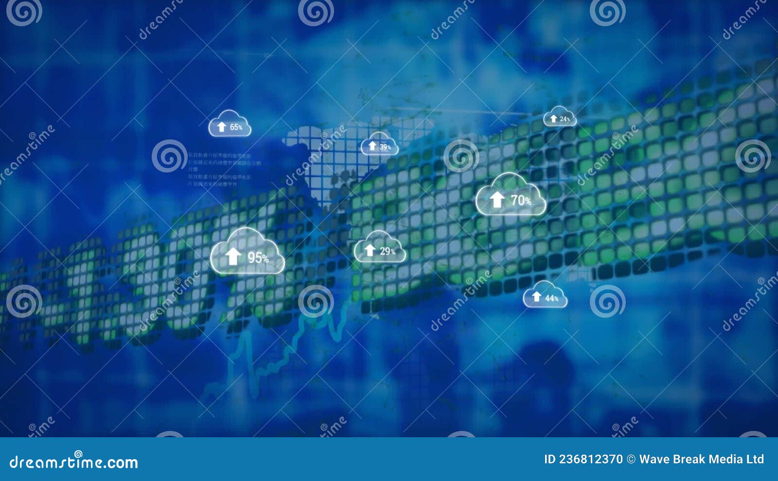 Animation of Clouds with Growing Number Over Graph and Data Processing ...