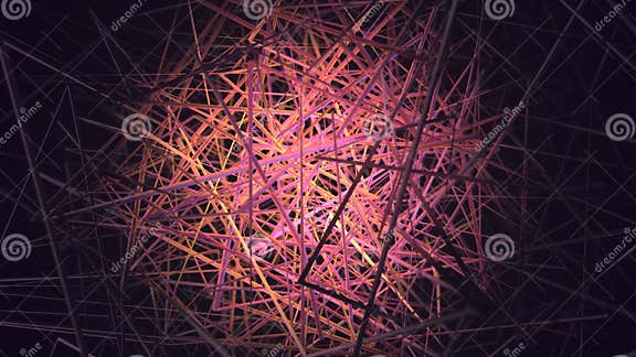 Animation of Colored Tangled Threads on a Black Background. Animation ...