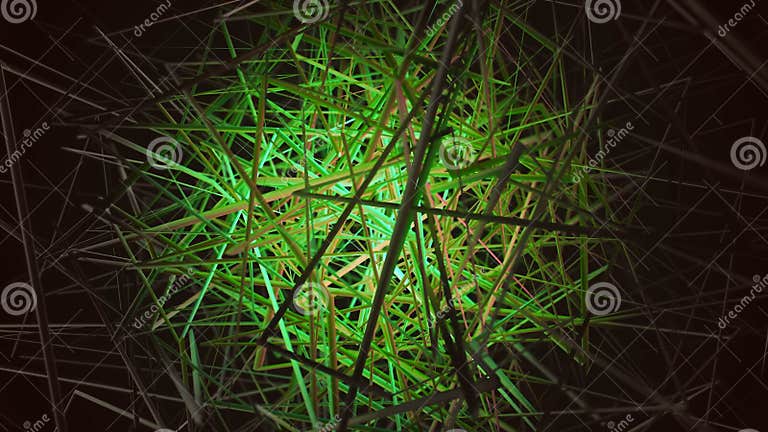 Animation of Colored Tangled Threads on a Black Background. Animation ...