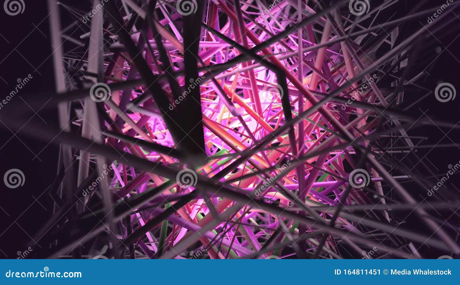 Animation of Colored Tangled Threads on a Black Background. Animation ...