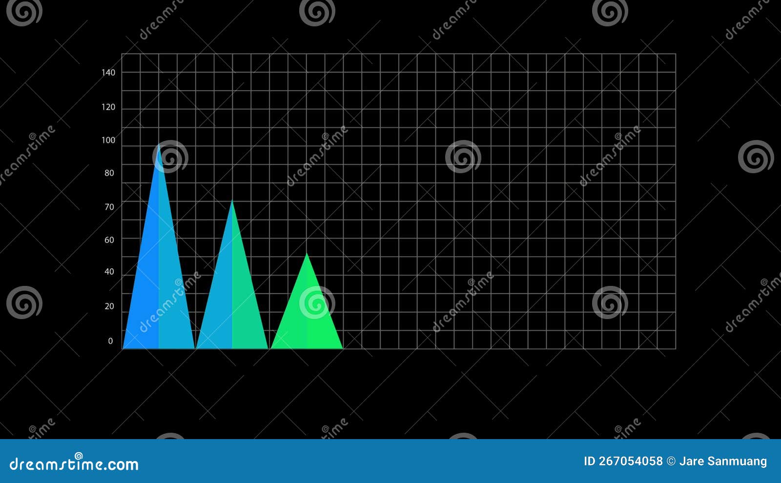 Animation Colorful Triangular Bar Graph Object for Infographic. Stock ...