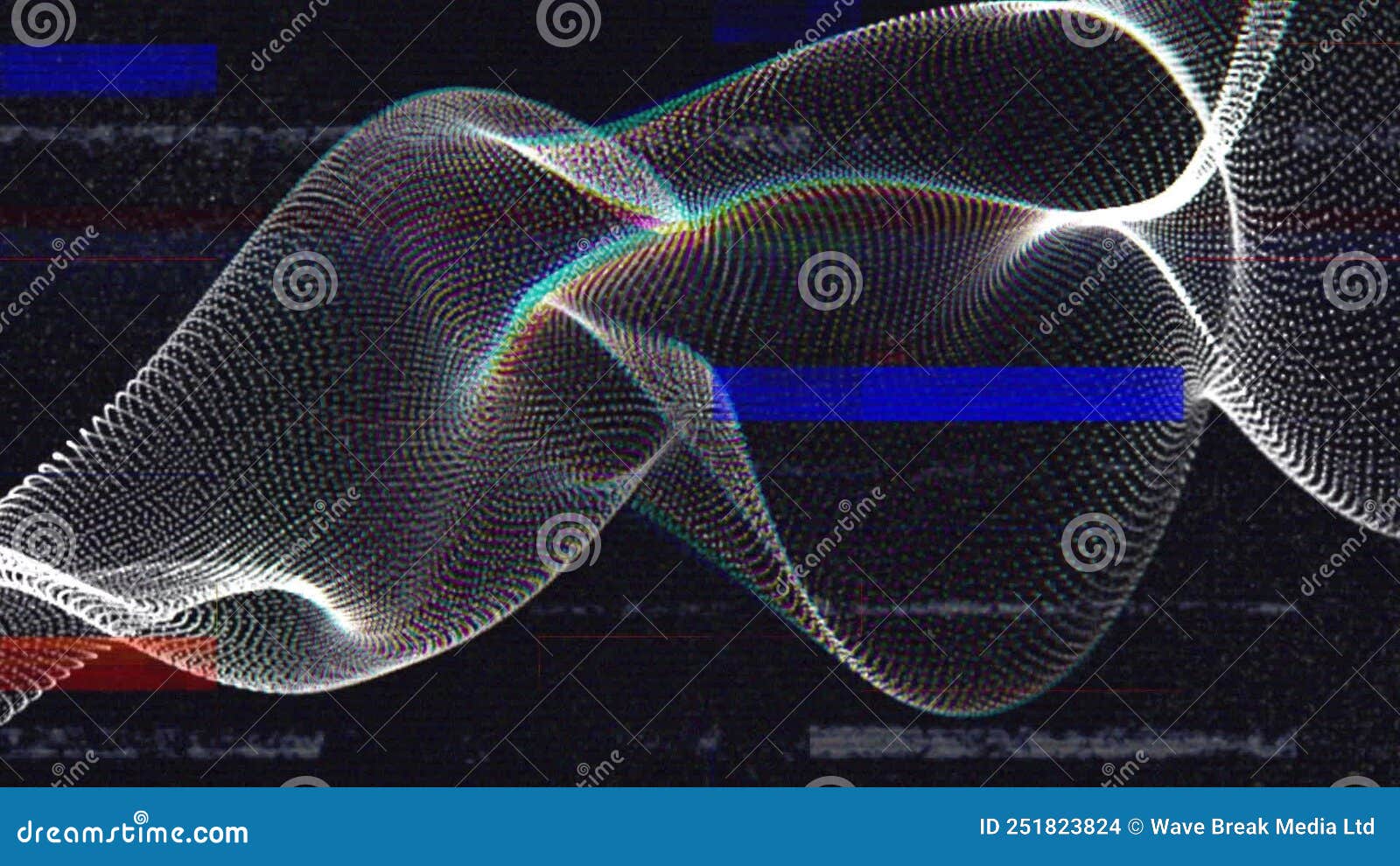 Animation of Colourful Interference Over 3d White Mesh Structure on ...