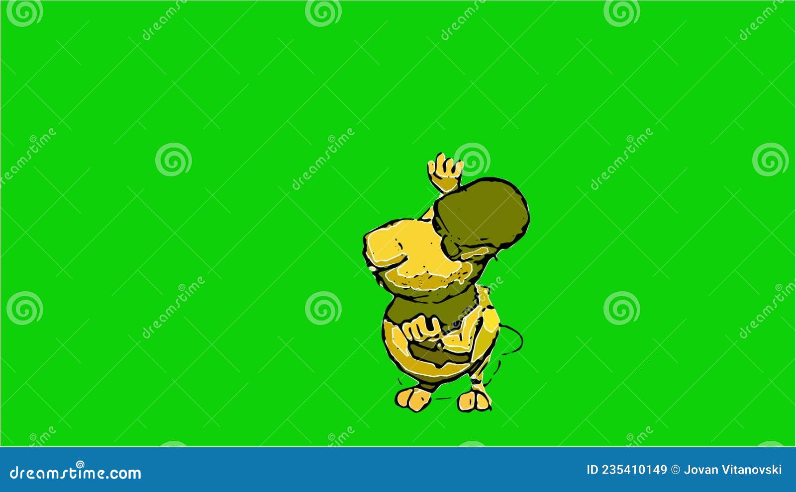 Animation in Comic Style - Puppet Pose in Front of the Mirror Isolated ...