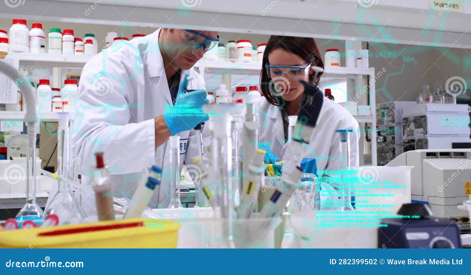 Animation of Computer Language, Molecule Structures, Diverse Scientists ...