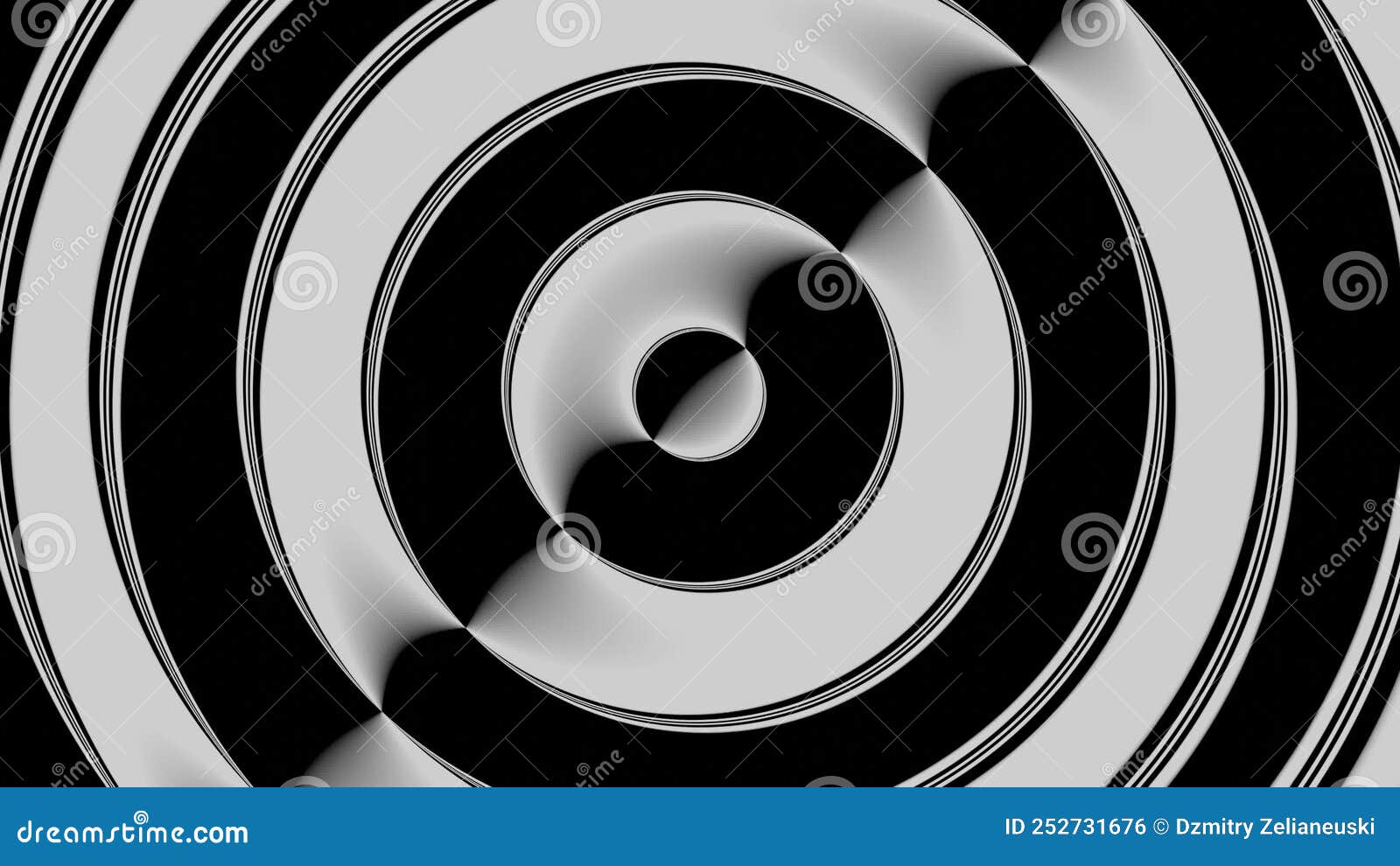 Animation of Concentric Circles. Black and White Background. Stock ...