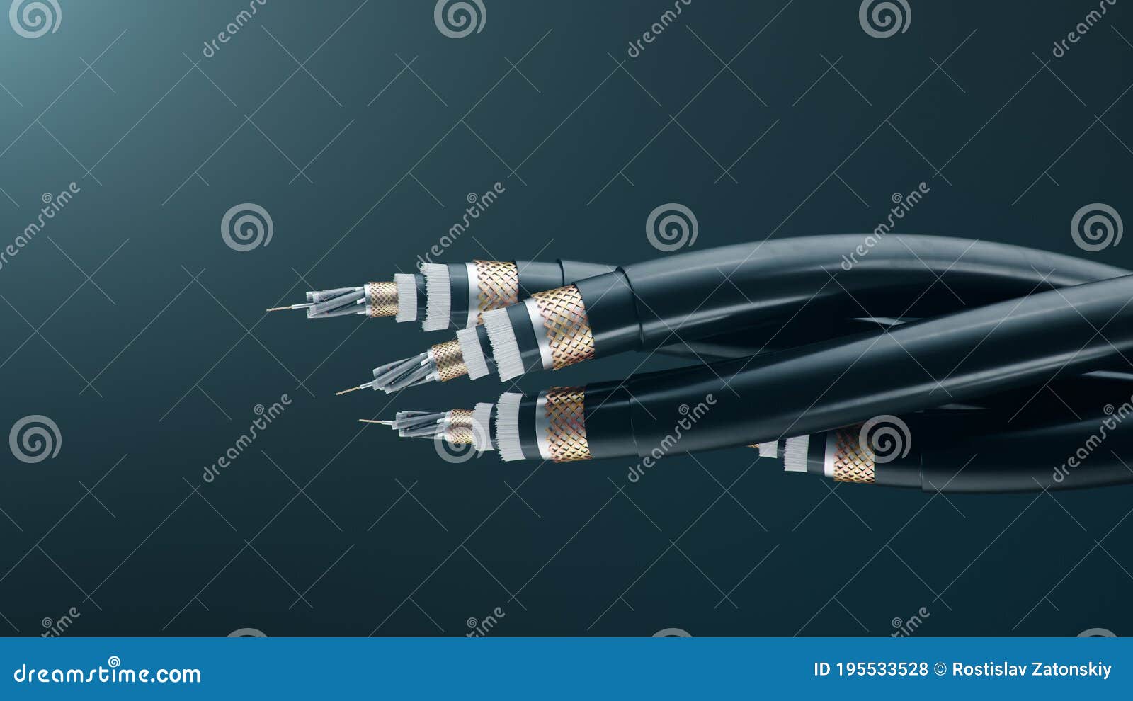Animation Concept of Fiber Optic Cable on a Colored Background. Future ...