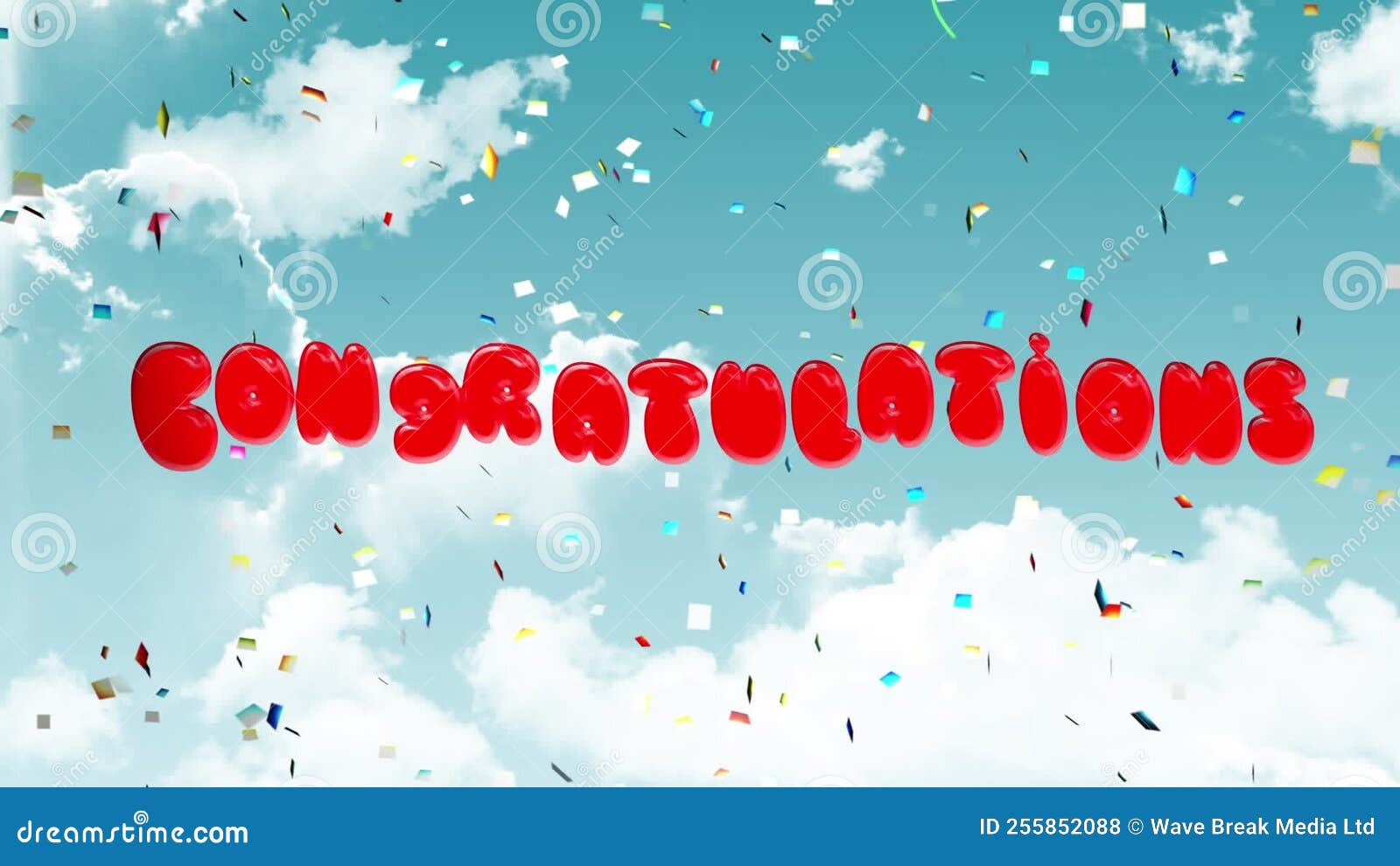 Animation of Congratulations Text Over Clouds Stock Footage - Video of ...
