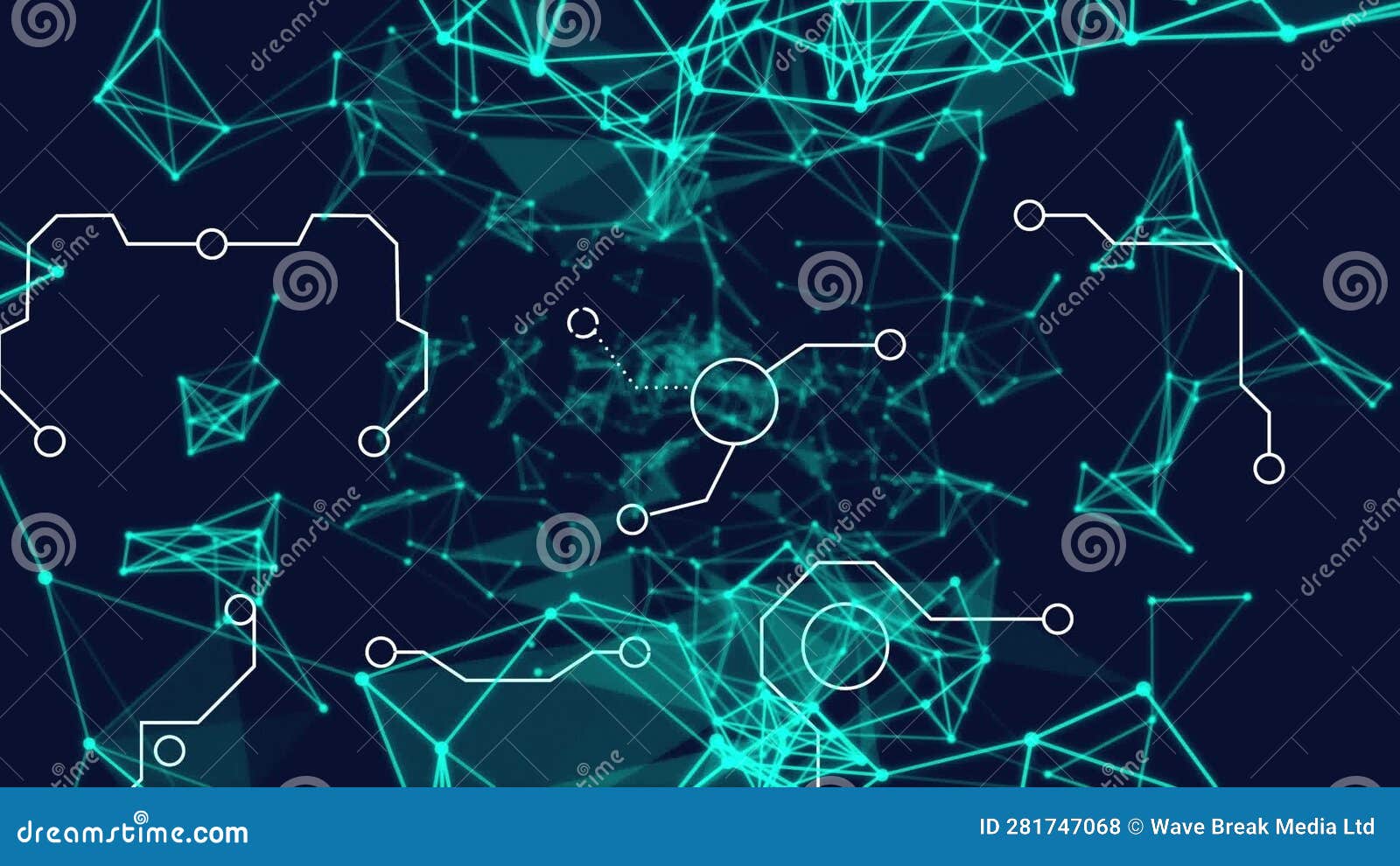 Animation of Connecting Dots and Network of Connections Floating ...