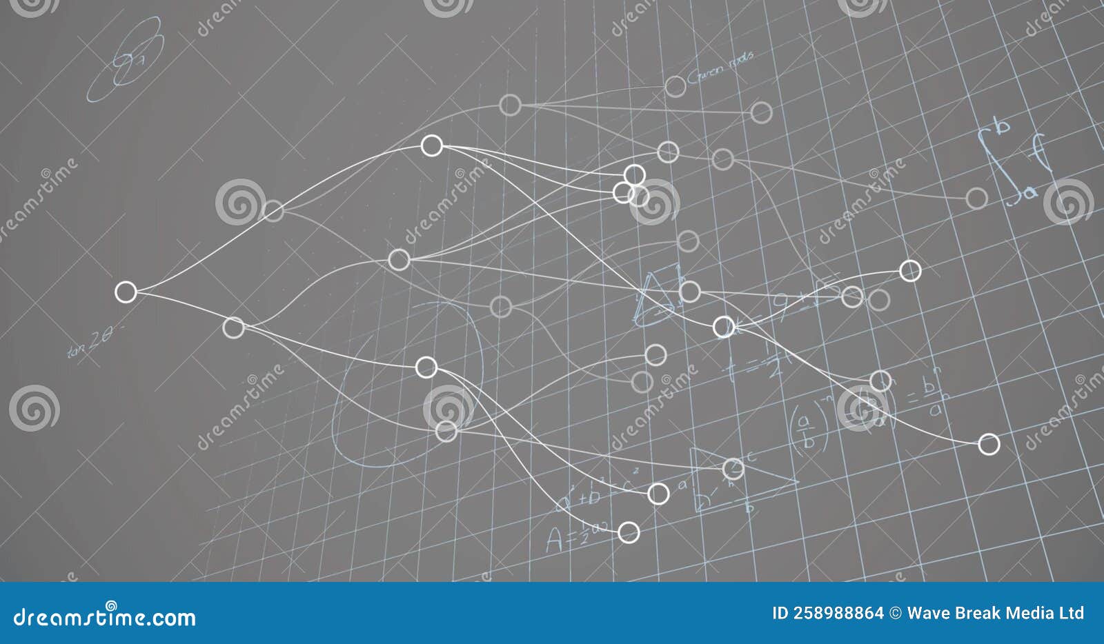 Animation of Connections, Geometry and Math Formulas on Beige ...