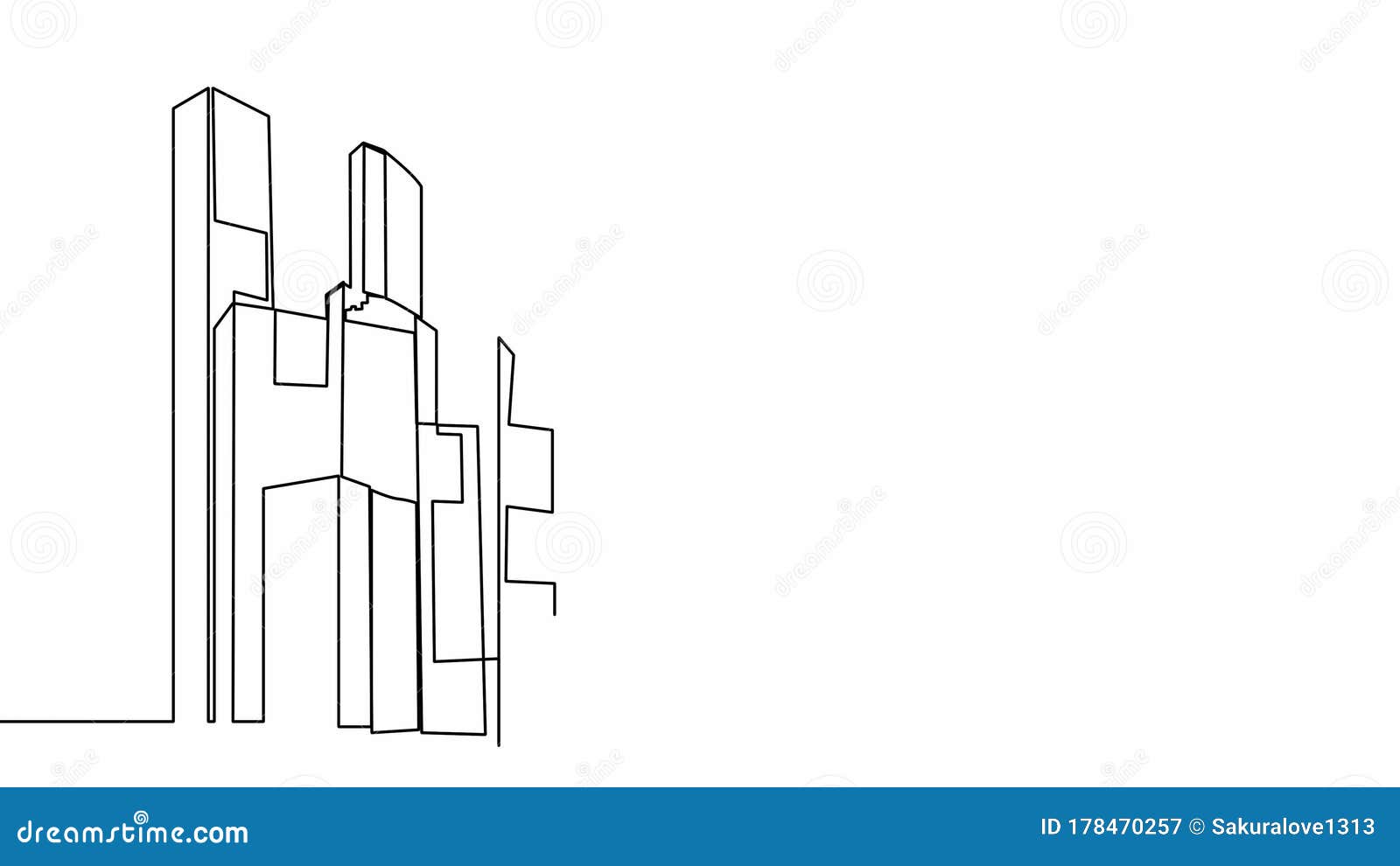 Animation of Continuous Line Drawing of City Skyscrapers Stock Video ...