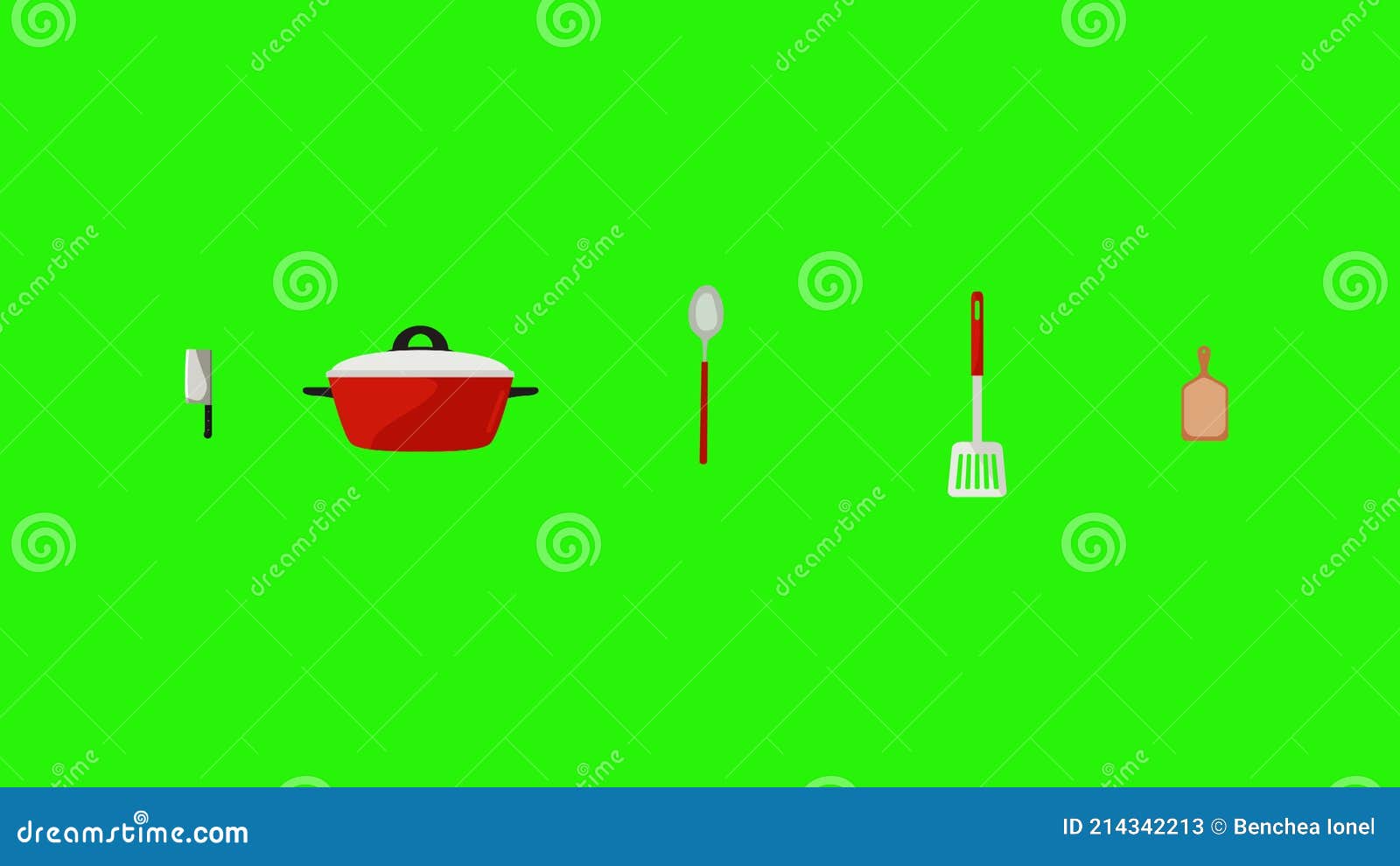 Animation of Cooking Tools, Green Screen , Chroma Key Graphic Source ...