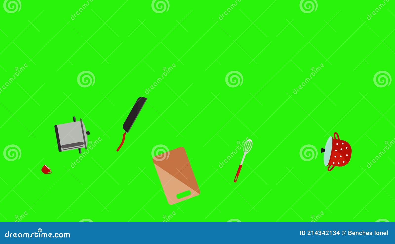 Animation of Cooking Tools, Green Screen , Chroma Key Graphic Source ...