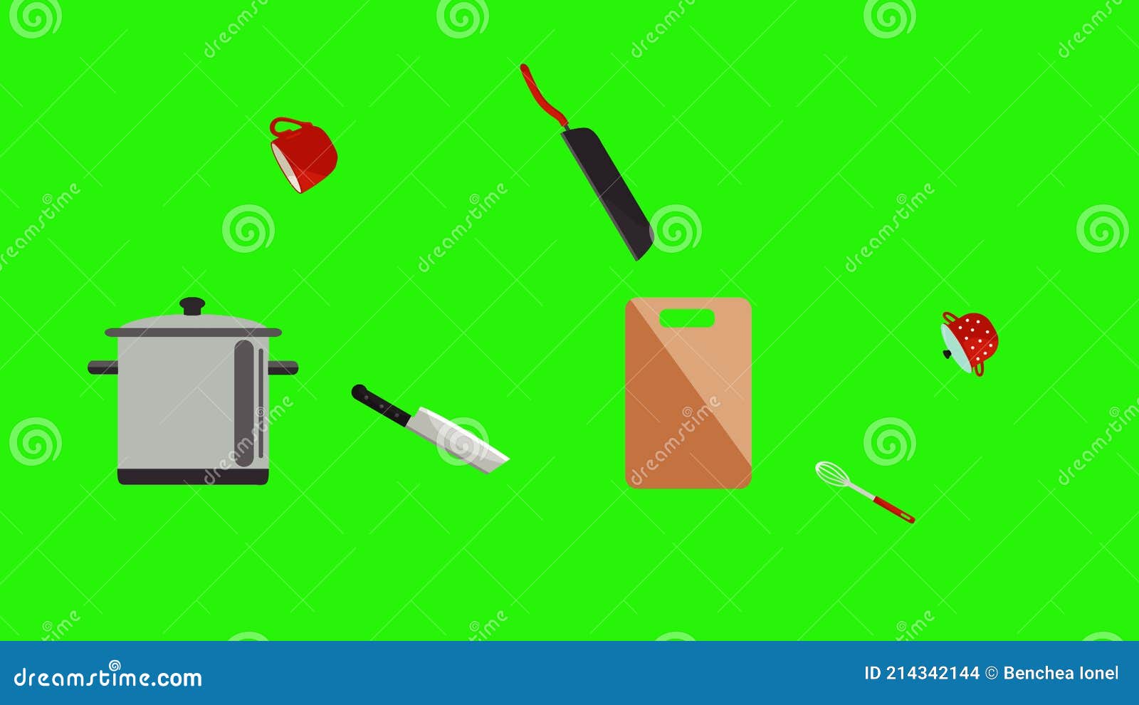Animation of Cooking Tools, Green Screen , Chroma Key Graphic Source ...