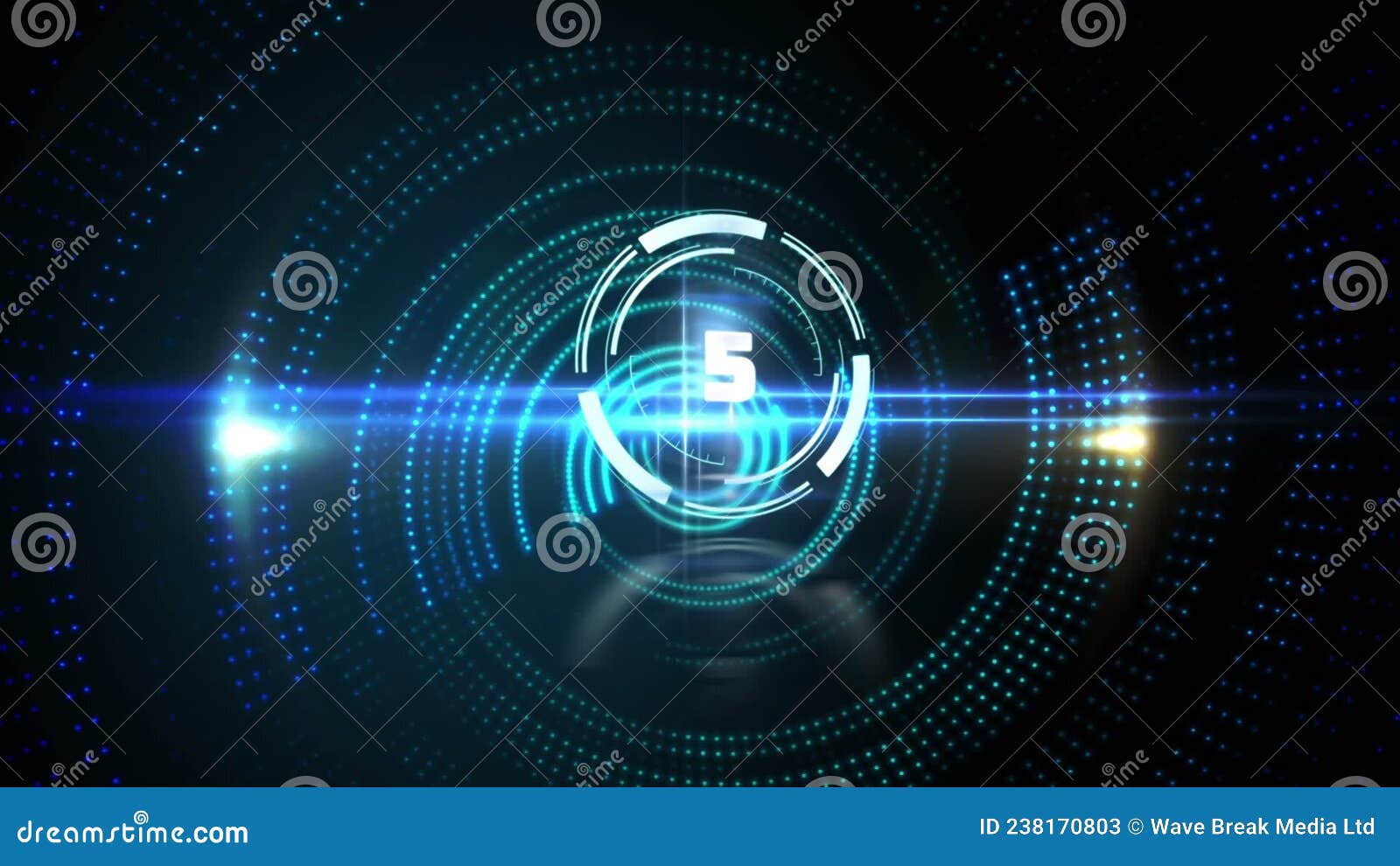 Animation of Countdown and Light Spots on Black Background Stock Video ...