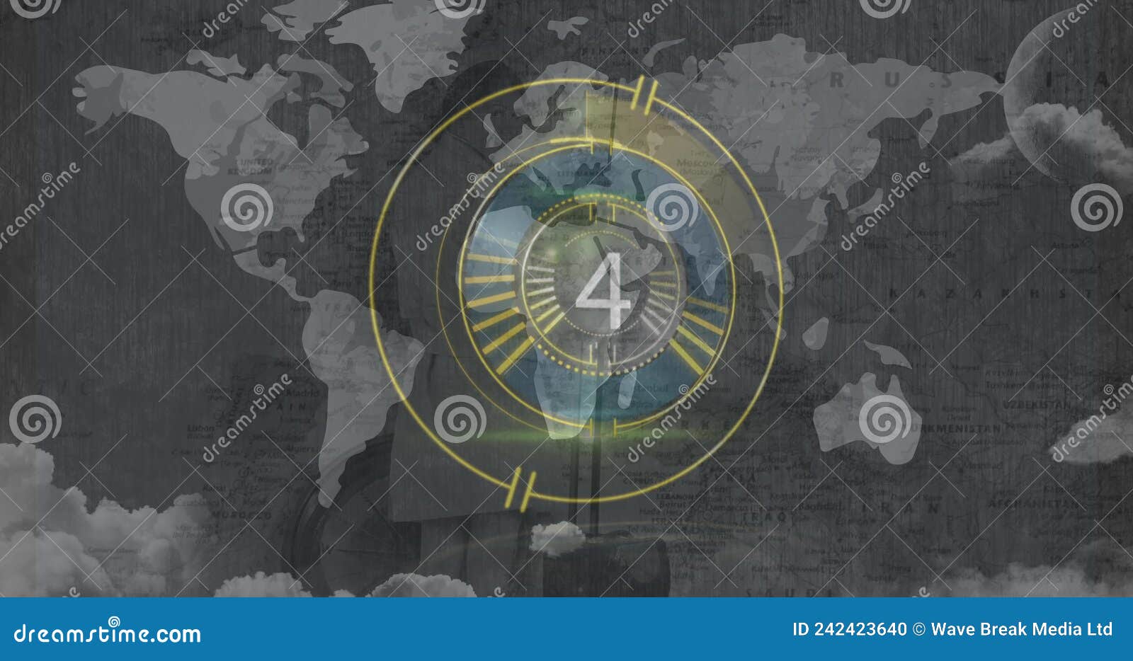 Animation of Countdown Over World Map Stock Footage - Video of social ...