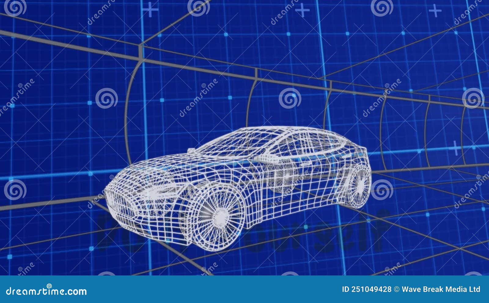 Animation of 3d Car Drawing Driving Over Grid Stock Footage - Video of ...