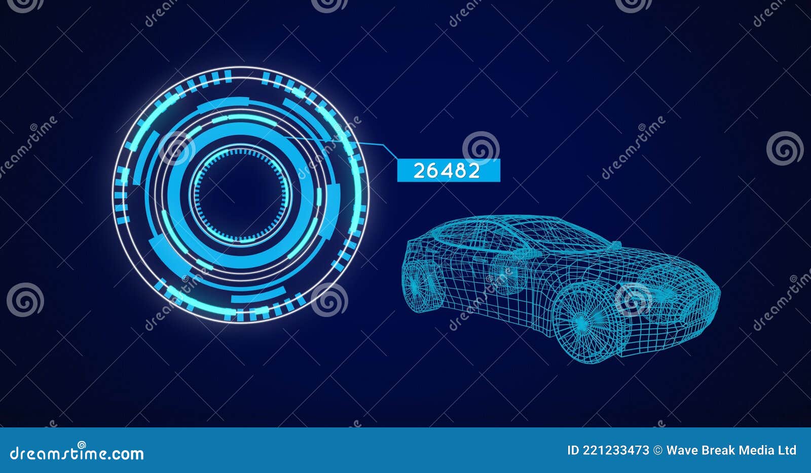 Animation of 3d Car Drawing, Scope Scanning and Data Processing Stock ...