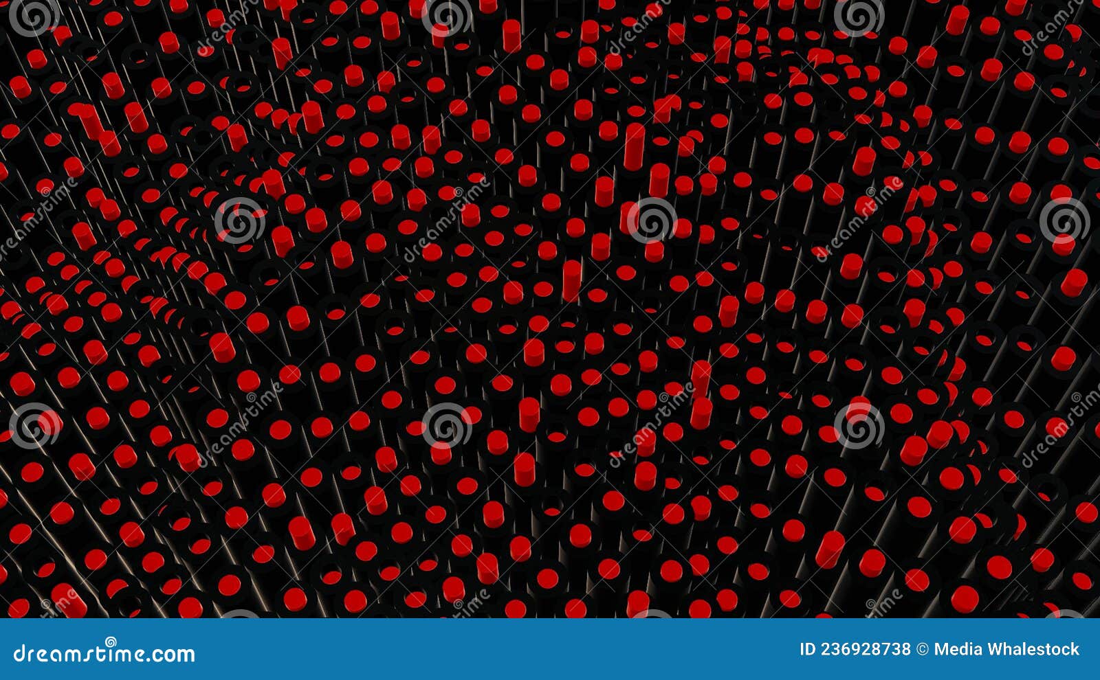 Animation of 3d Lines with Dots Moving in Waves. Motion. Lot of Columns ...