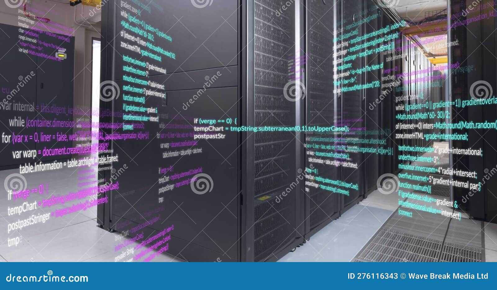 Animation of Data Processing Against Empty Computer Server Room Stock Video - Video of modern ...