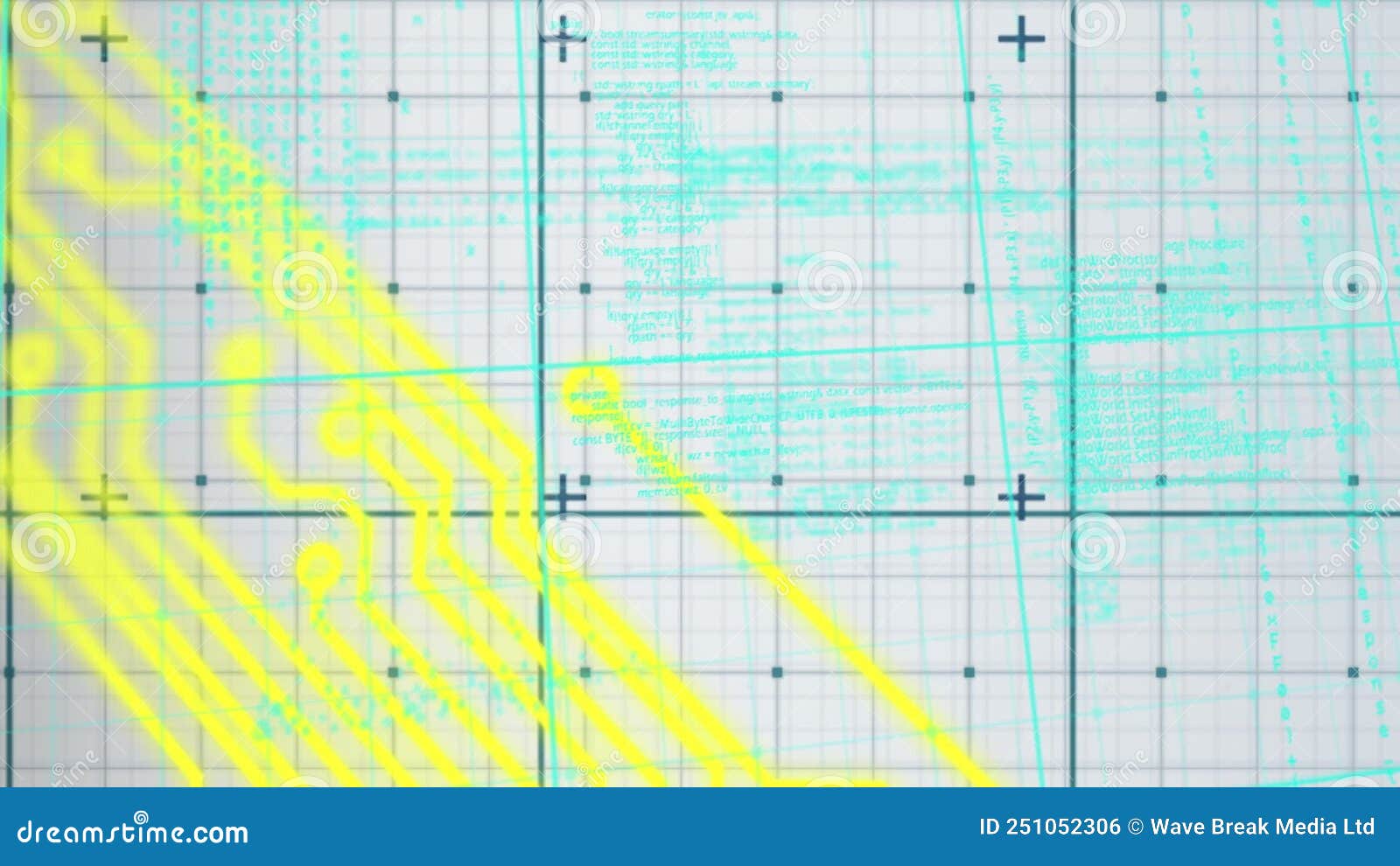 Animation of Data Processing and Computer Circuit Board Over Grid Stock Footage - Video of ...