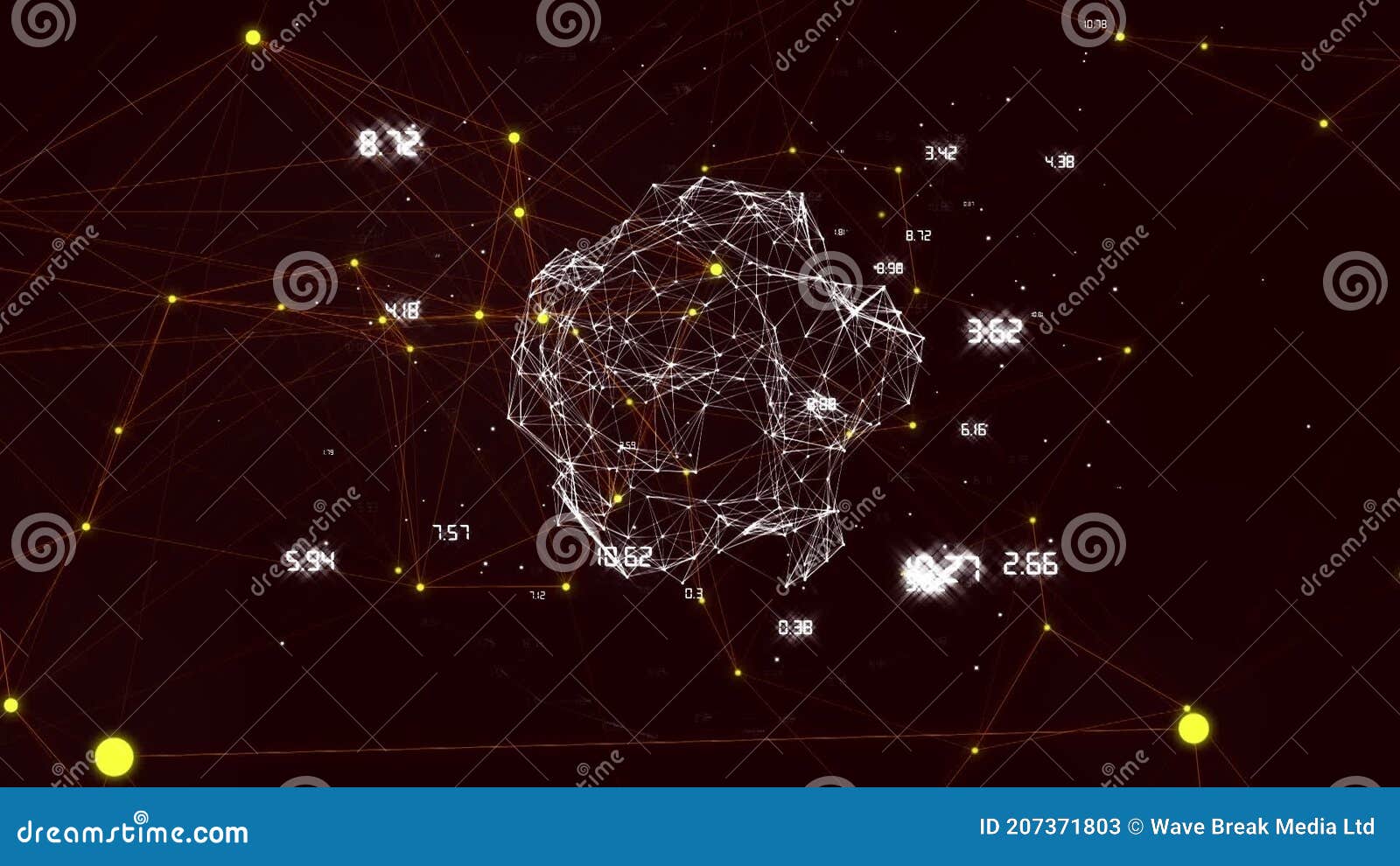 Animation of Data Processing Globe of Network of Connections and Numbers Changing Stock Video ...