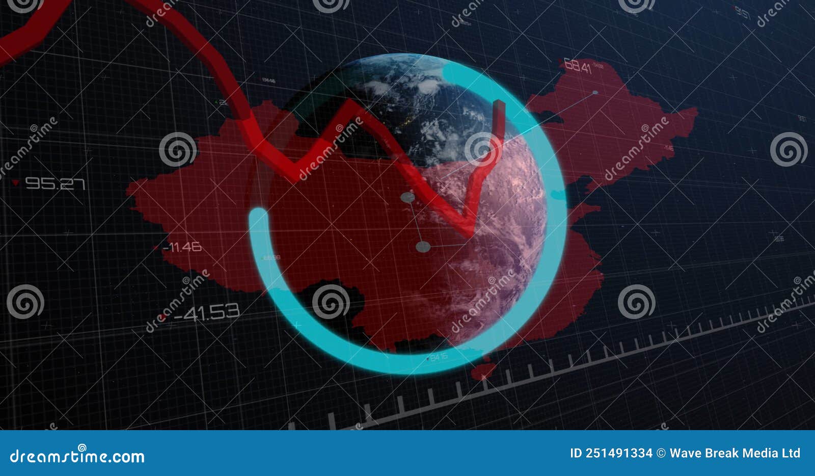 Animation of Data Processing with Graph Over World Map and Globe Stock Footage - Video of ...