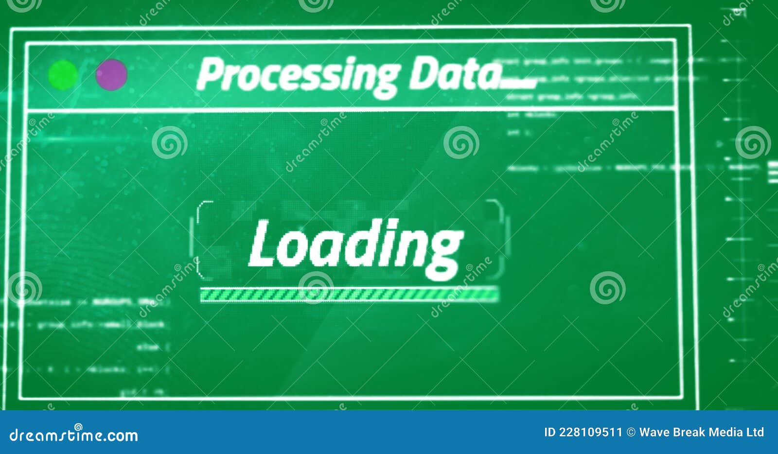 Animation of Data Processing on Green Background Stock Video - Video of ...