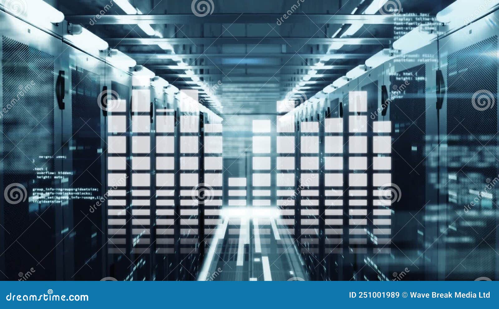 Animation of Data Processing and Moving Columns Over Server Room Stock Video - Video of people ...