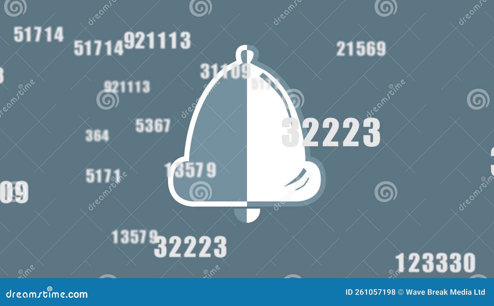 Animation of Data Processing Over Bell on Grey Background Stock Footage ...