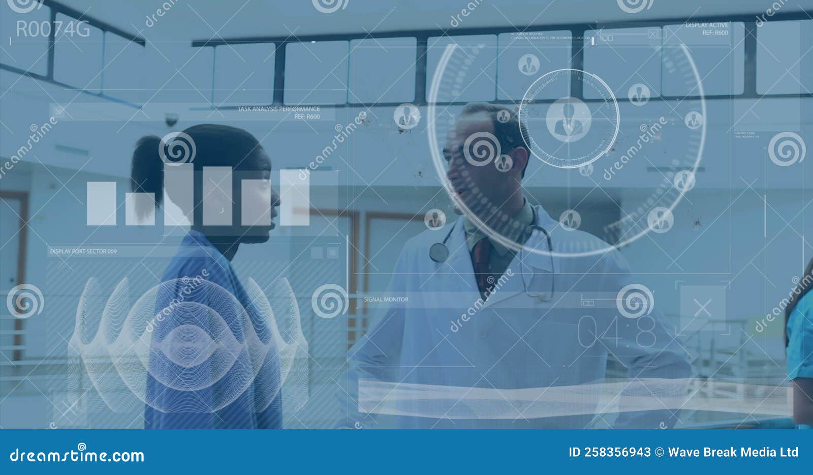 Animation of Data Processing Over Diverse Doctors at Hospital Stock Video - Video of illness ...