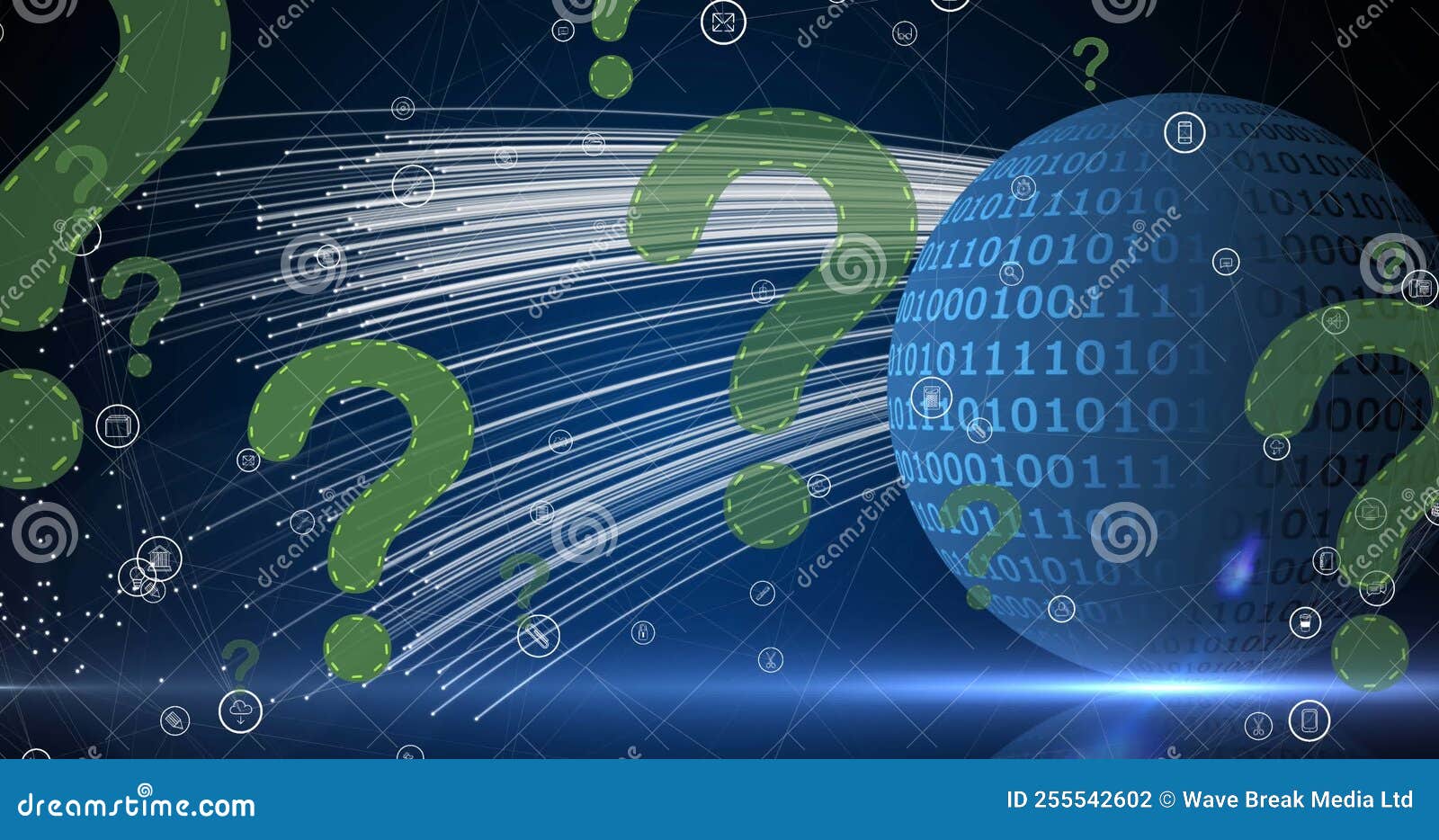 Animation of Data Processing Over Globe and Question Marks Stock Footage - Video of question ...