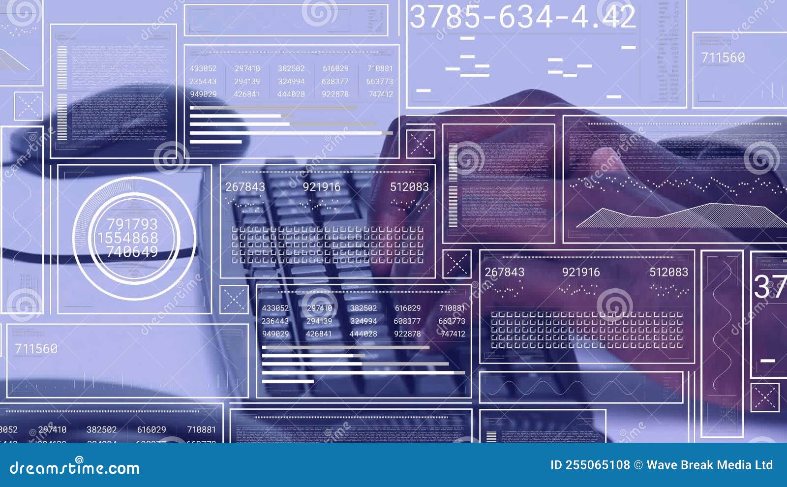 Animation of Data Processing Over Hands Using Computer Stock Footage ...