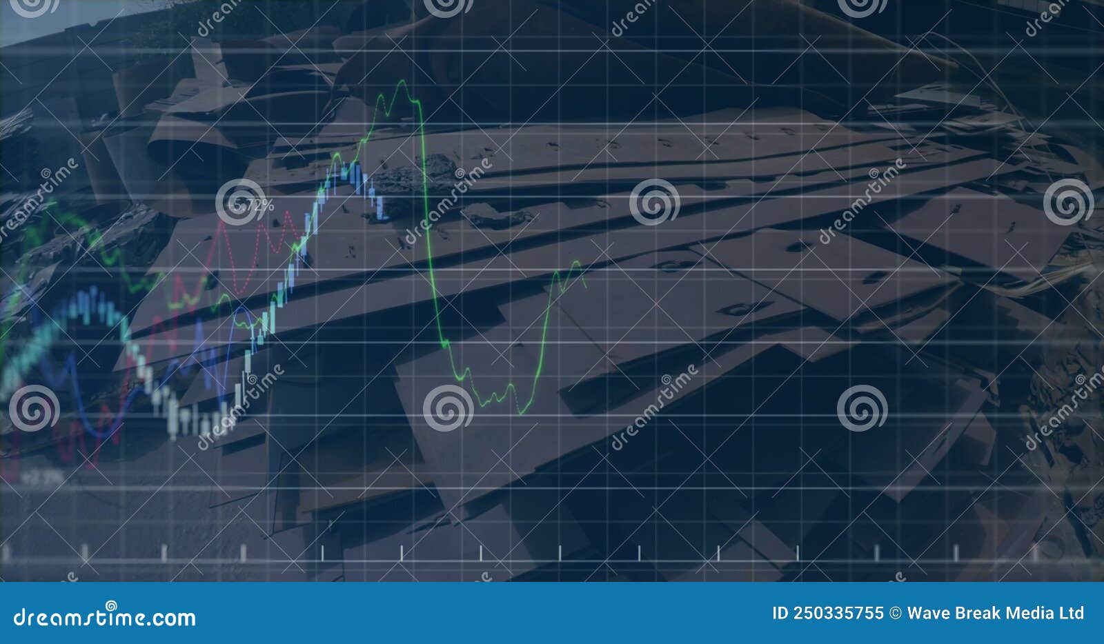 Animation of Data Processing Over Rubbish Dump Stock Video - Video of ...