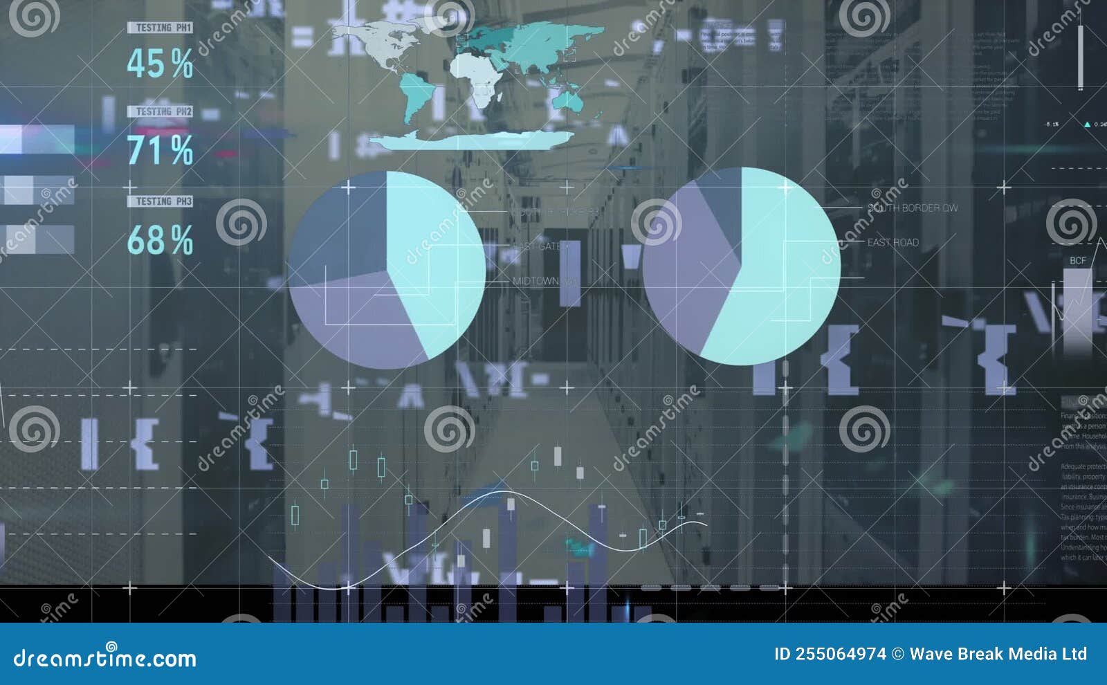 Animation of Data Processing Over Server Room Stock Footage - Video of ...