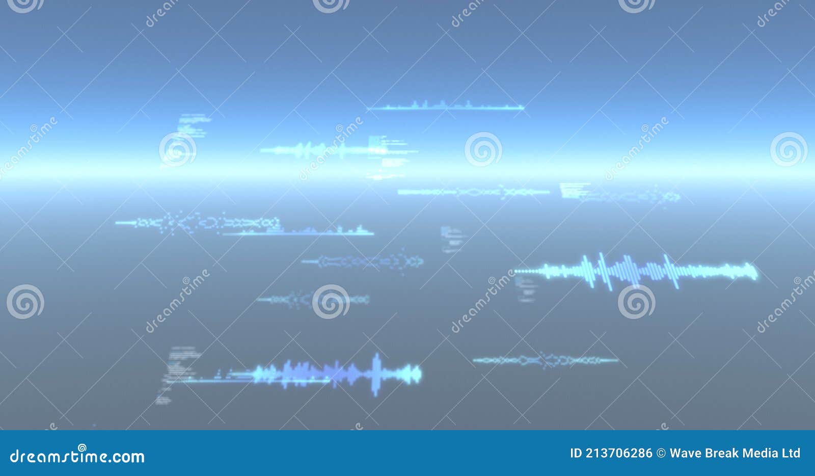 Animation of Data Processing and Particles Recording on Glowing Blue ...