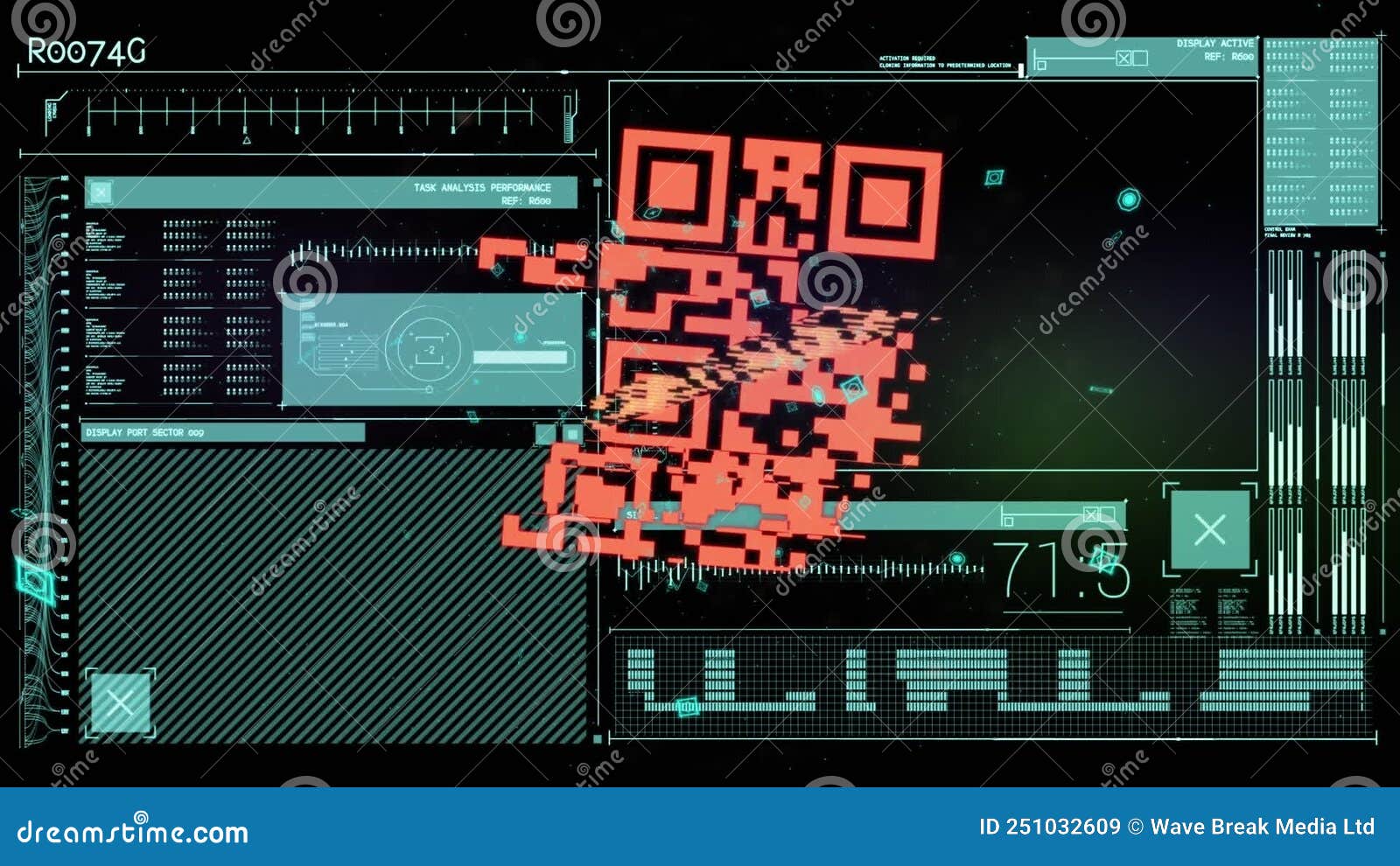 Animation of Data Processing and Qr Code Over Black Background Stock ... Animation of Data Processing and Qr Code Over Black Background Stock ...