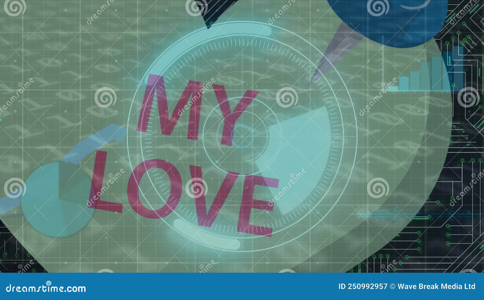 No People Animation Text Scope Scanning Data Processing Global Connection Technology Digitally ...