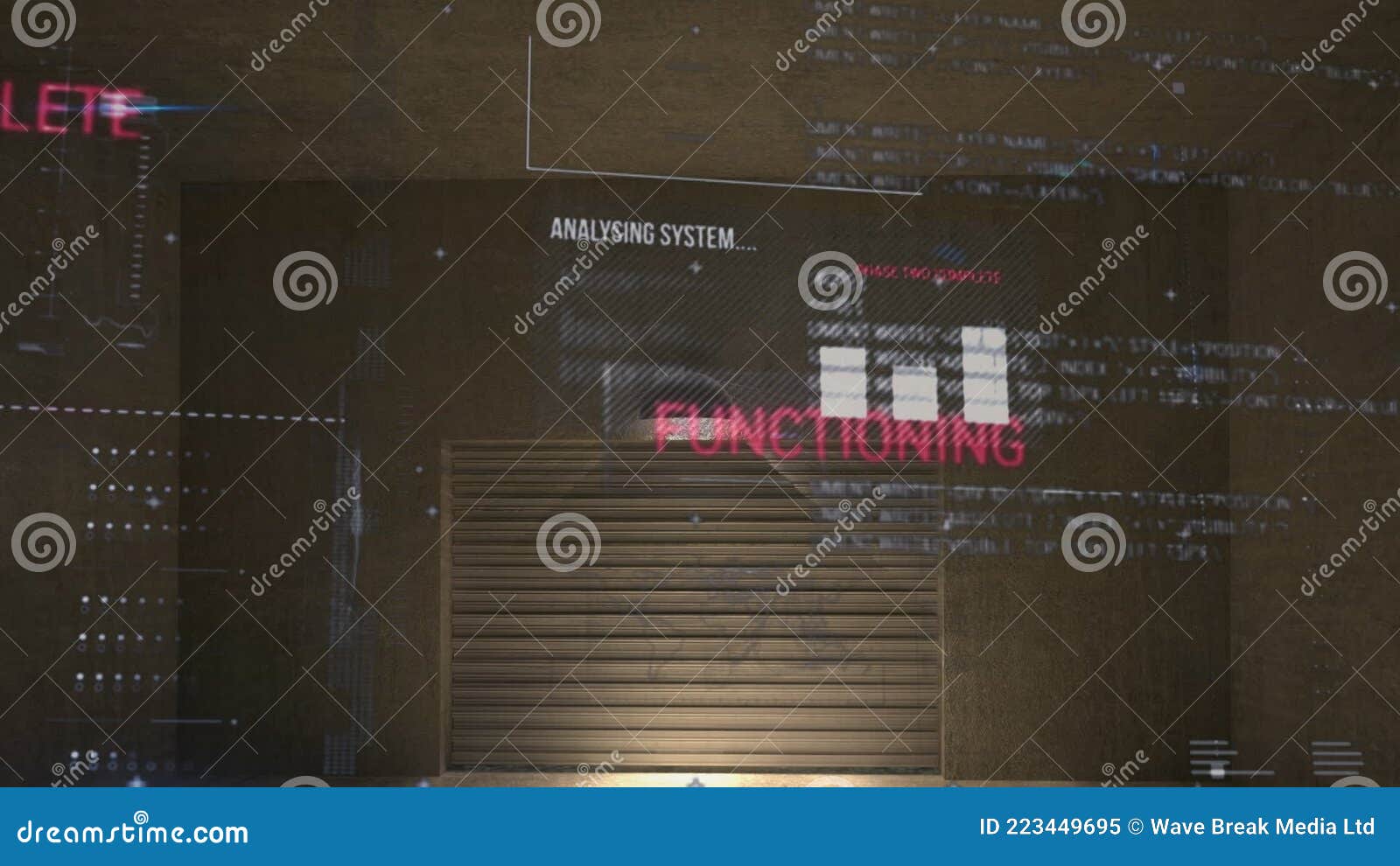 Animation of Data Processing and Statistics on Grey Background Stock ...