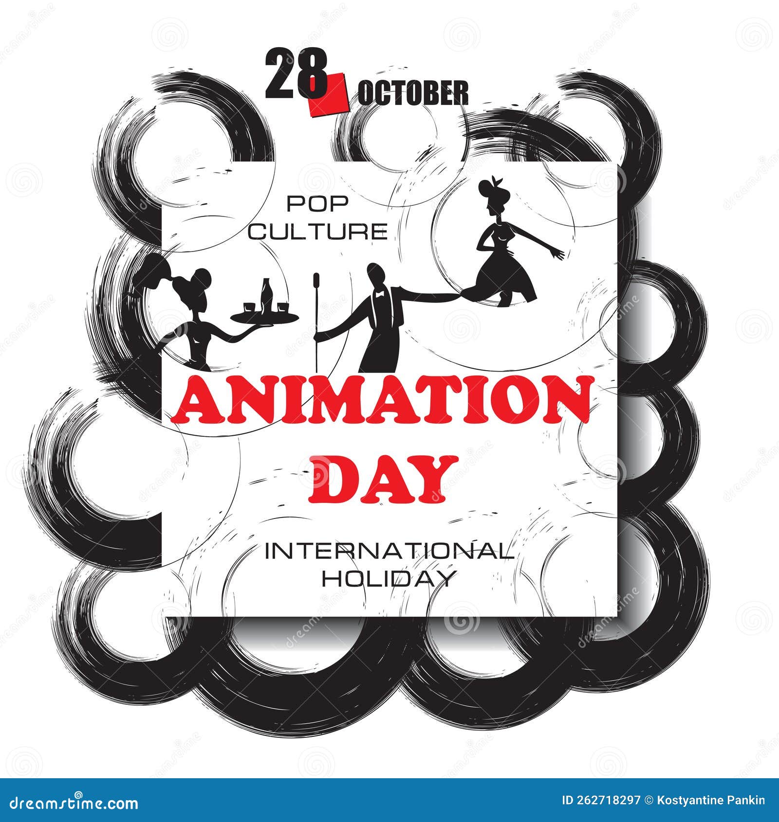 Animation Day stock vector. Illustration of congratulations - 262718297