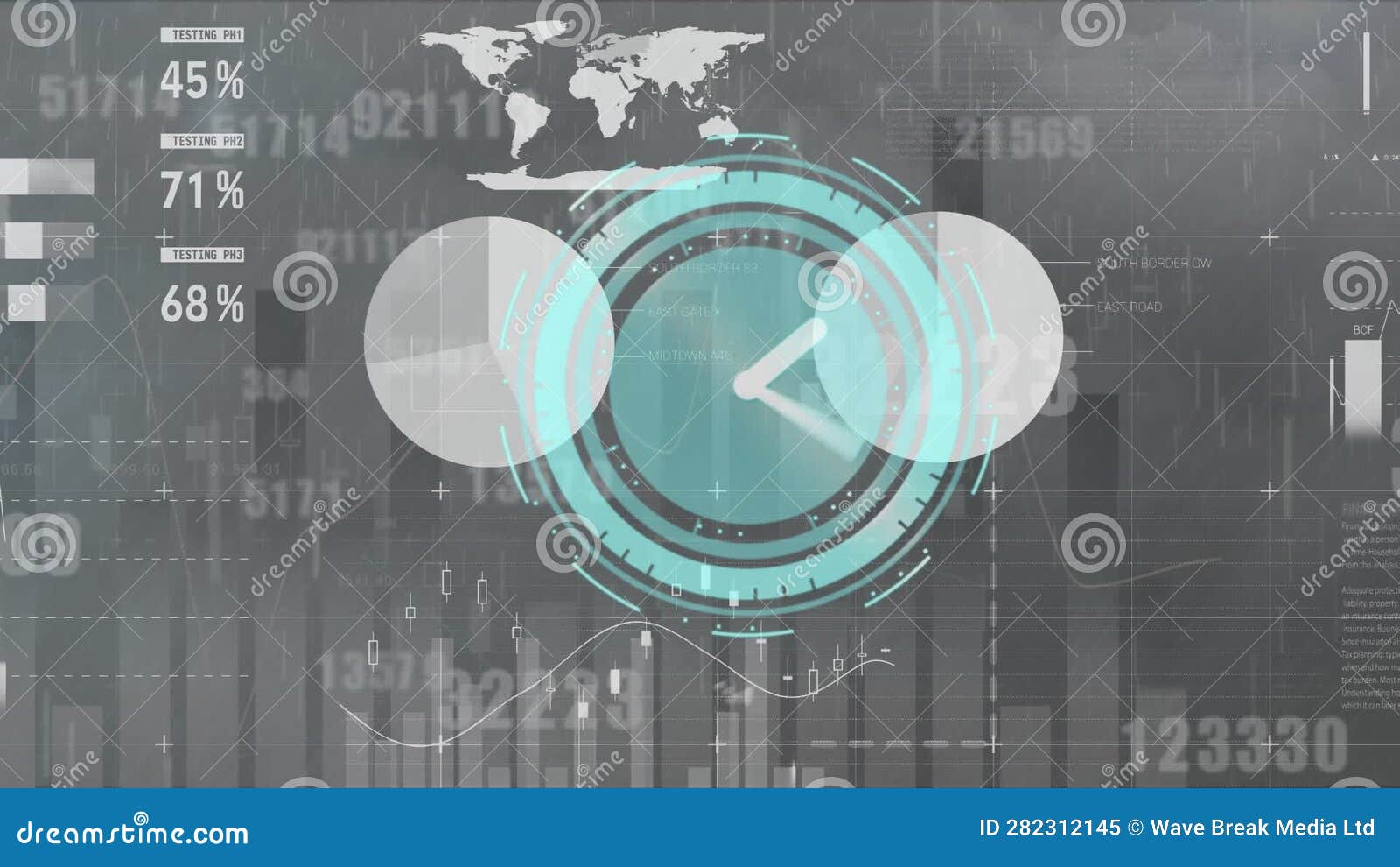 Animation of Digital Clock, Changing Numbers, Infographic Interface ...
