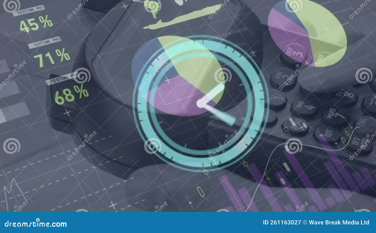 Animation of Digital Clock and Infographic Interface Over Hand Using ...