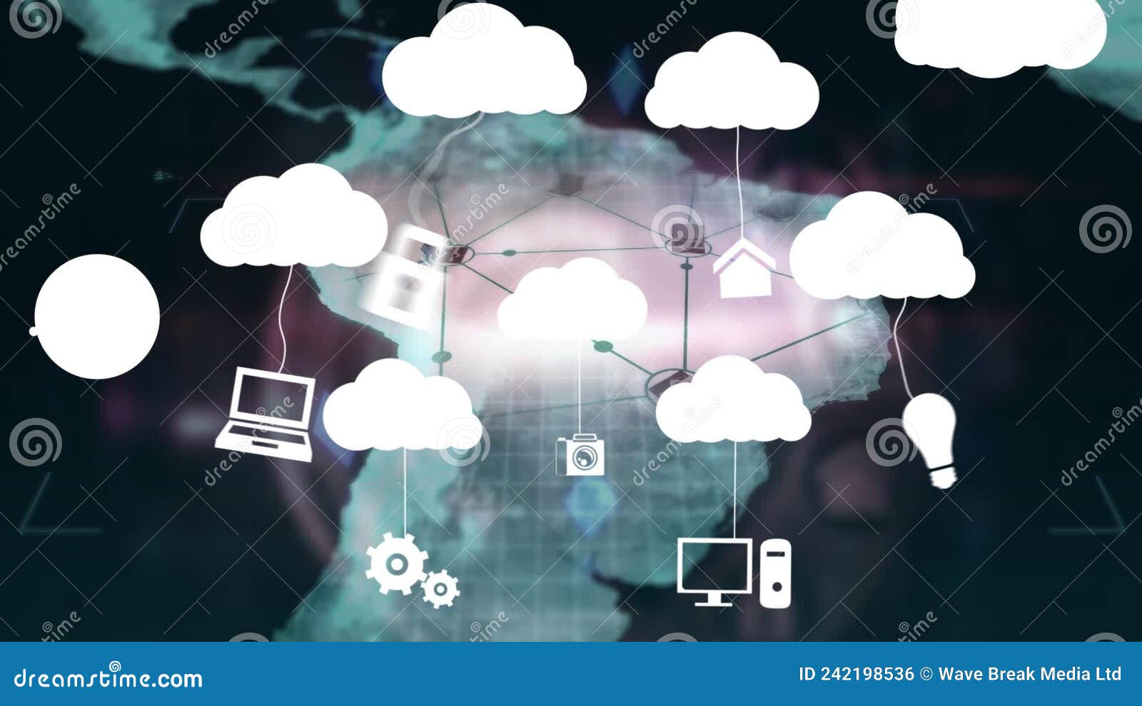 Animation of Digital Clouds with Diverse Computer Devices Over World ...